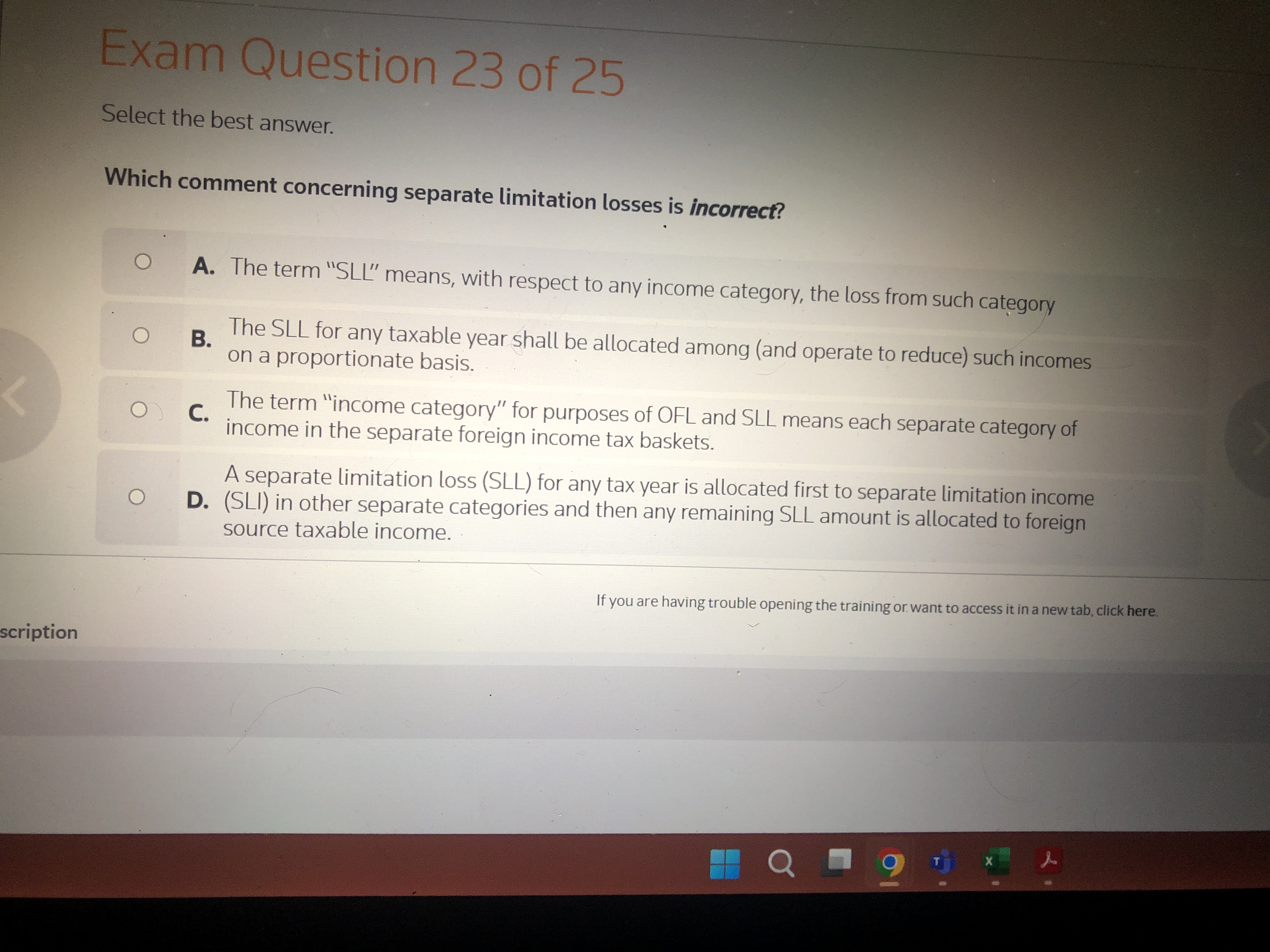 Solved Which comment concerning separate limitation losses | Chegg.com