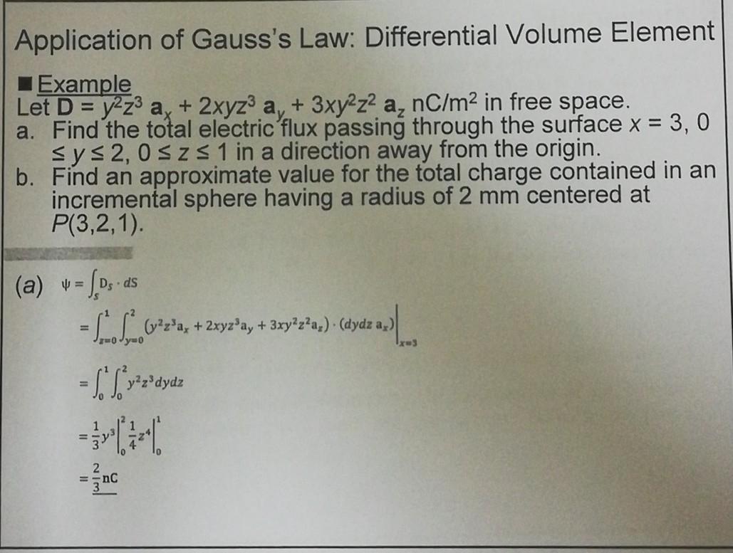 Solved Application of Gauss's Law: Differential Volume | Chegg.com