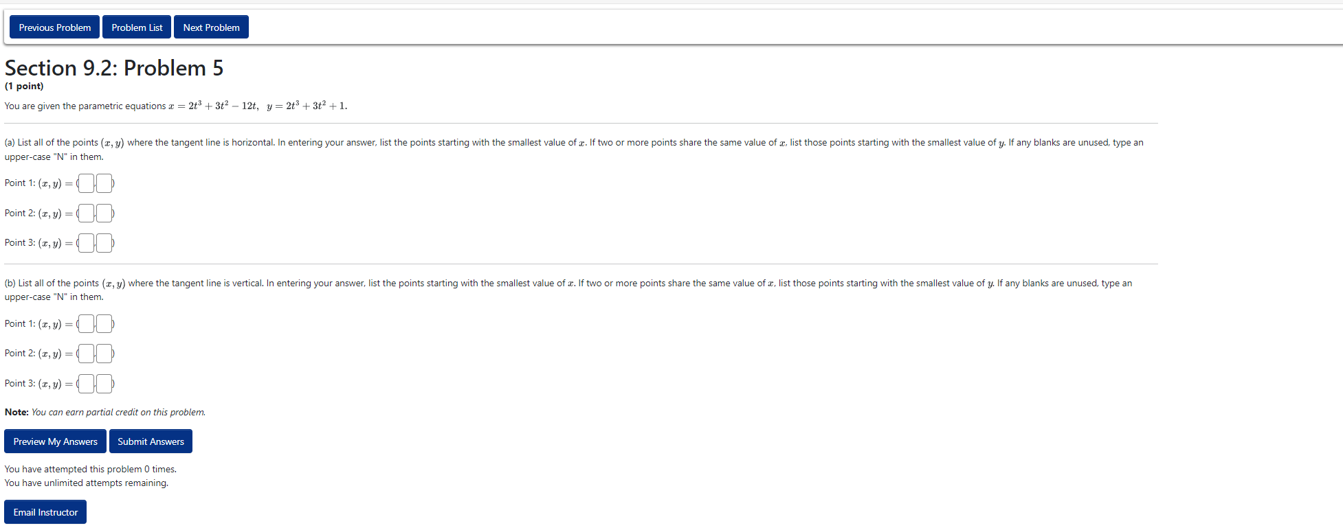 Solved Section 9.2: Problem 5(1 ﻿point)You are given the | Chegg.com