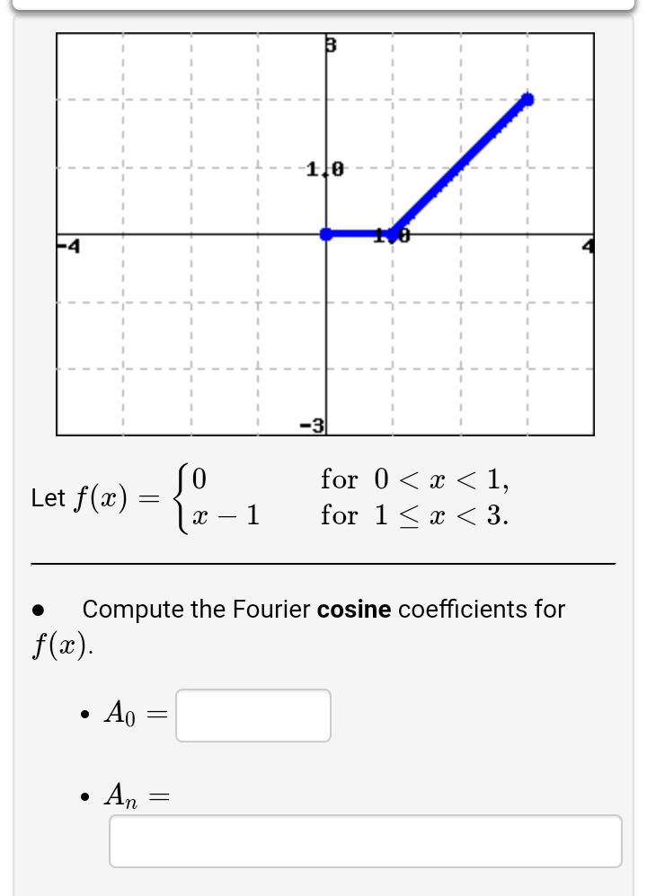 Solved Let f(x)={0x−1 for 0 | Chegg.com