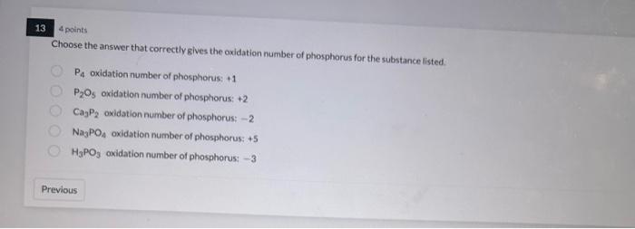 Solved 4 points Choose the answer that correctly gives the | Chegg.com