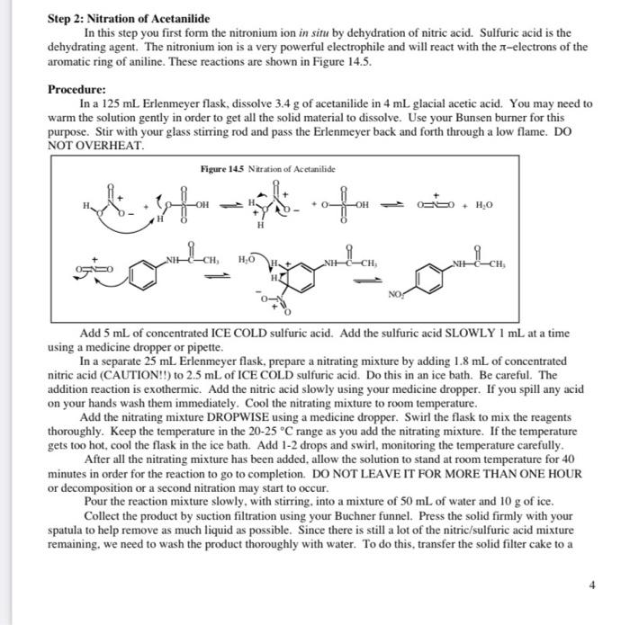 Solved Step 2: Nitration of Acetanilide 9. Both nitric acid | Chegg.com