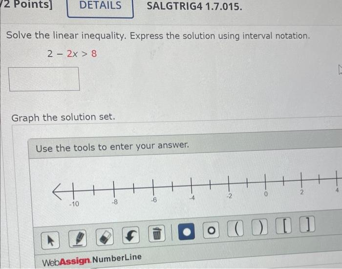 Solved Solve the linear inequality. Express the solution | Chegg.com