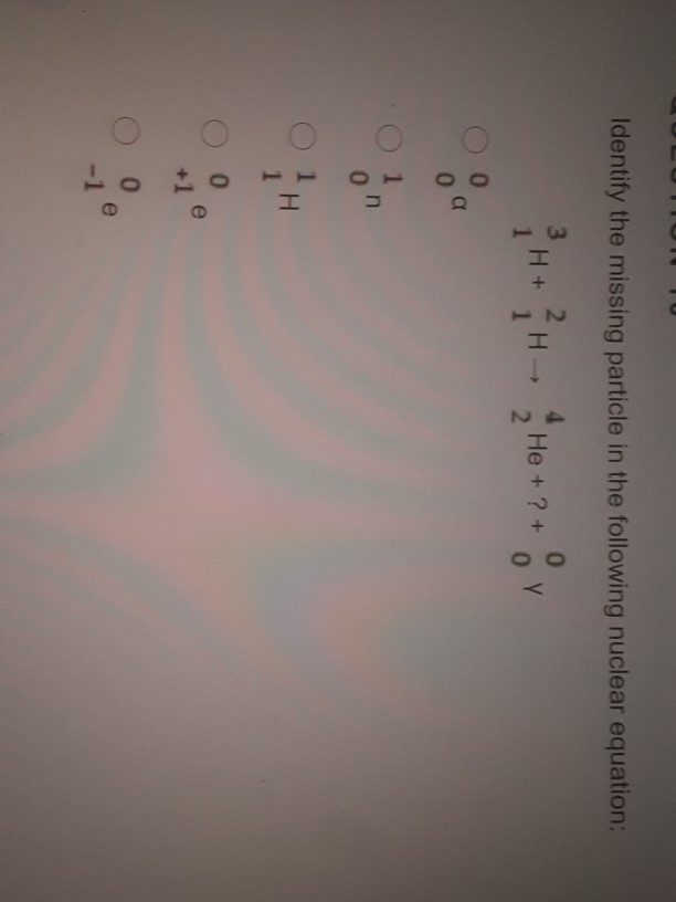 Solved Identify the missing particle in the following | Chegg.com