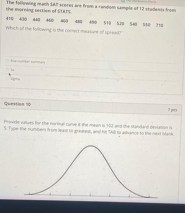 Solved The following math SAT scores are from a random | Chegg.com