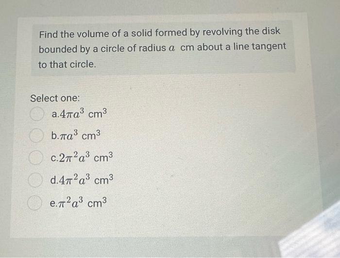 Solved Find the volume of a solid formed by revolving the | Chegg.com