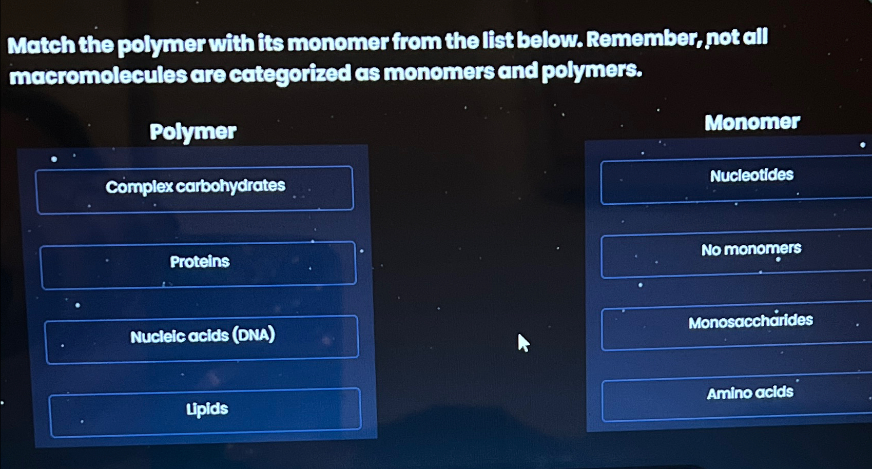 Solved Match the polymer with its monomer from the list | Chegg.com