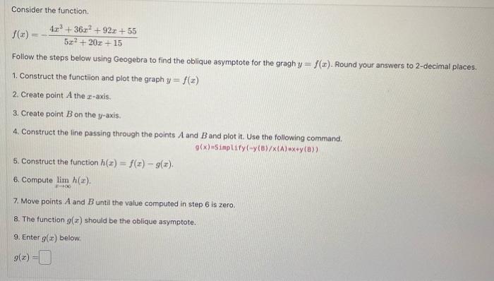 Consider the function. | Chegg.com