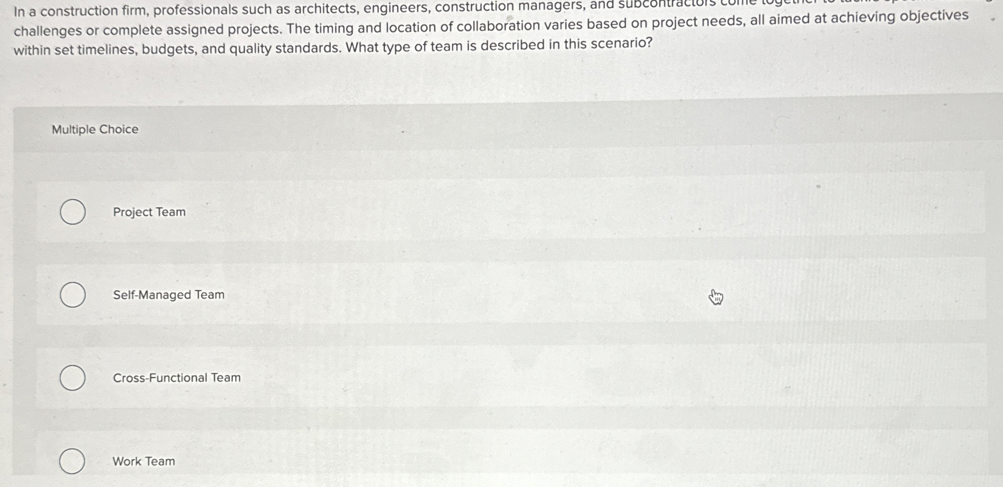 High Quality SOLUTION In a construction firm, professionals such as | Chegg.com