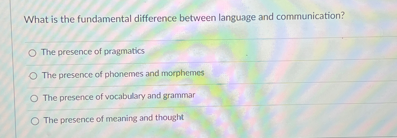 Solved What is the fundamental difference between language | Chegg.com