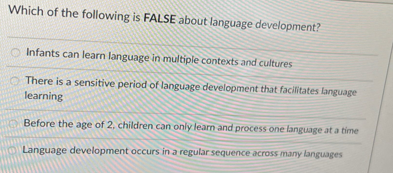 Solved Which of the following is FALSE about language | Chegg.com