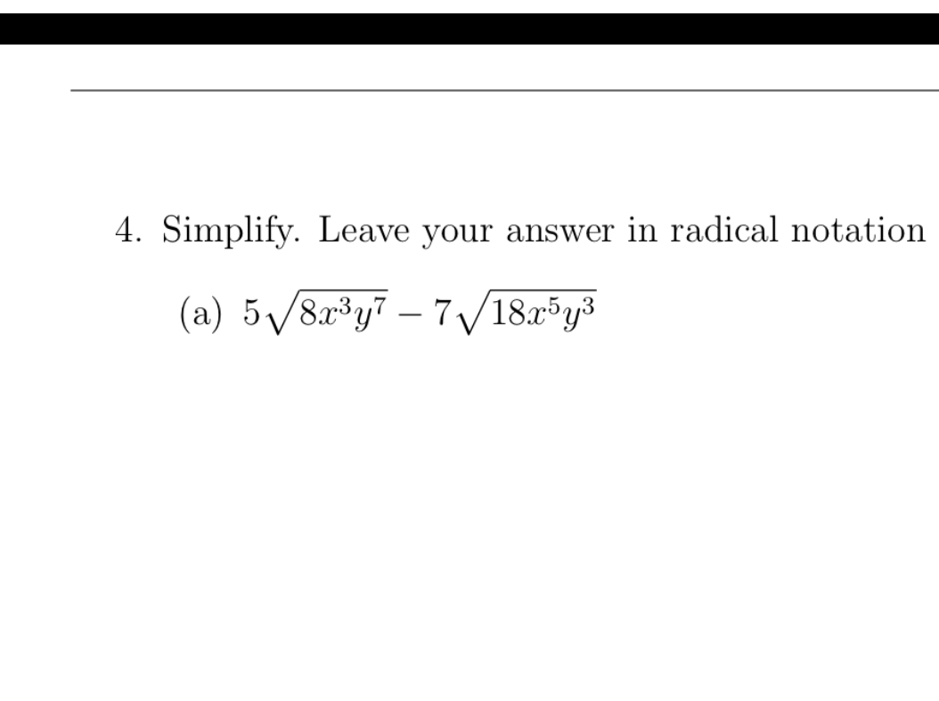 Solved Simplify. Leave your answer in radical | Chegg.com