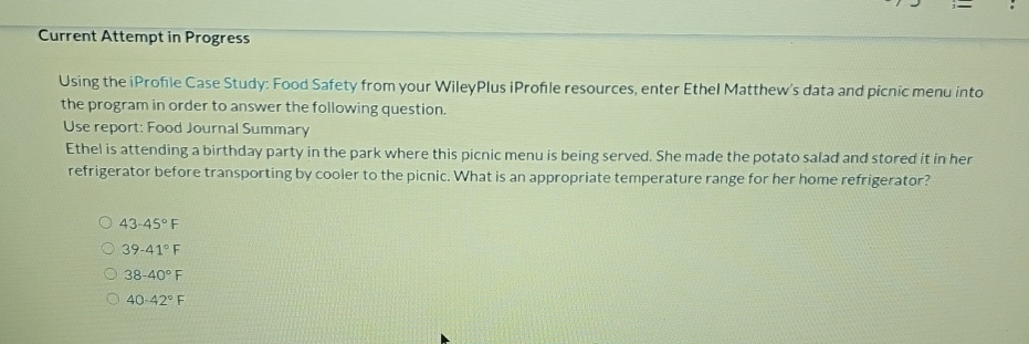 Solved Current Attempt in ProgressUsing the iProfile Case | Chegg.com