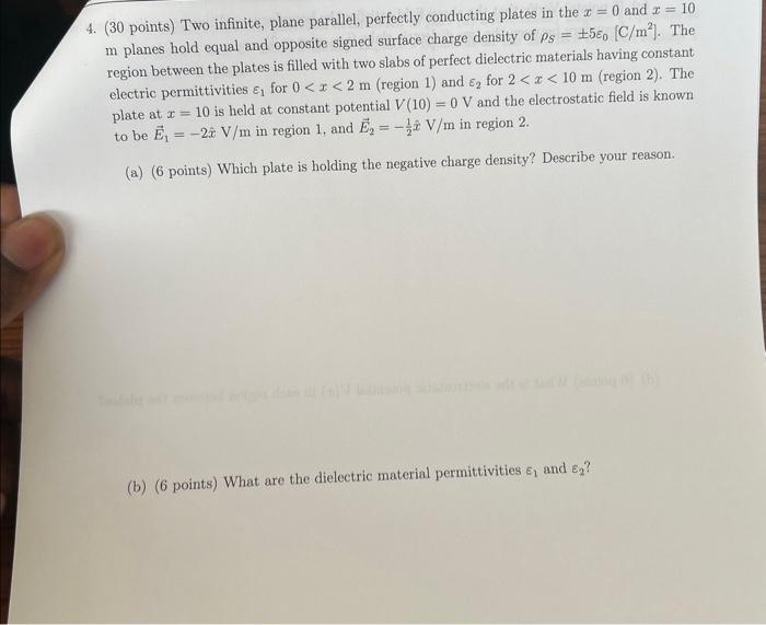 Solved 4. (30 points) Two infinite, plane parallel, | Chegg.com