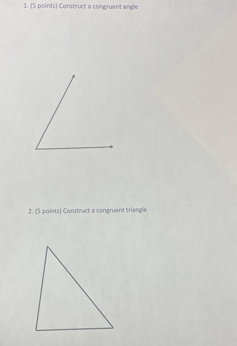 3. (5 points) Bisect this angle 4. (5 points) Draw | Chegg.com