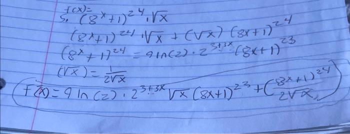 Solved S1(8x+1)24⋅x(8x+1)24⋅x+(x)(8x+1)24(8x+1)24=9ln(2)⋅23+ | Chegg.com