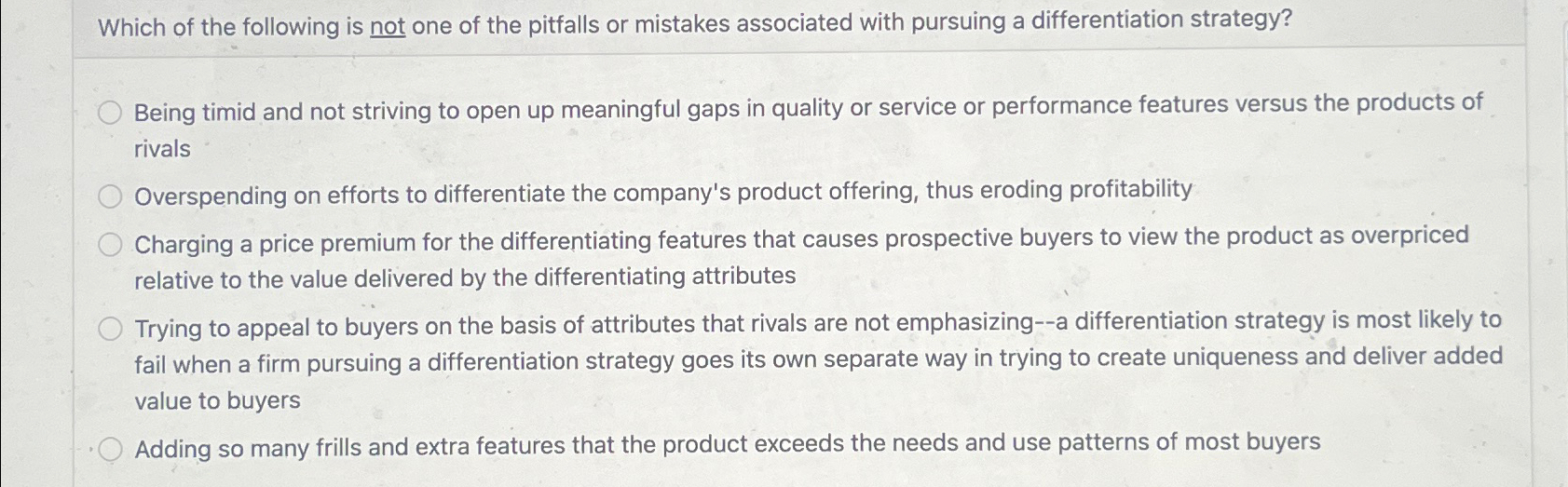 Solved Which of the following is not one of the pitfalls or | Chegg.com