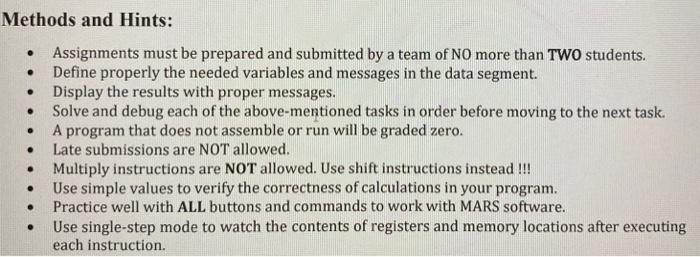 Solved Write a well-documented MIPS program to perform the | Chegg.com