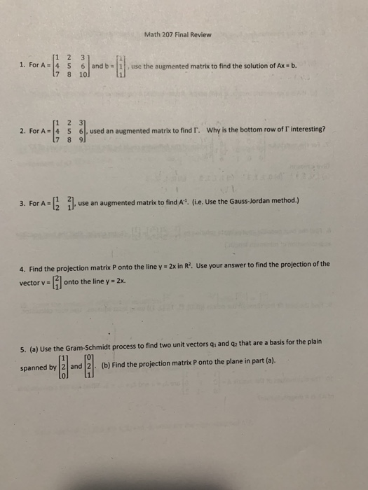 Solved Math 207 Final Review 1 For All 1 For A 4 17 5 S