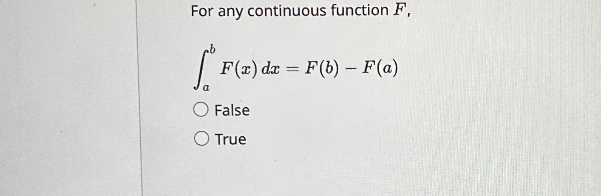 Solved For any continuous function | Chegg.com