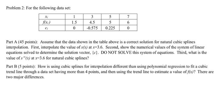 Problem 2: For the following data set: X; 1 1.5 0 3 | Chegg.com