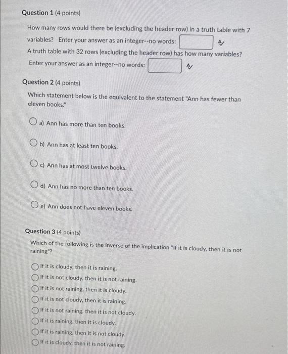Solved please answer all and leave step by step explaining | Chegg.com