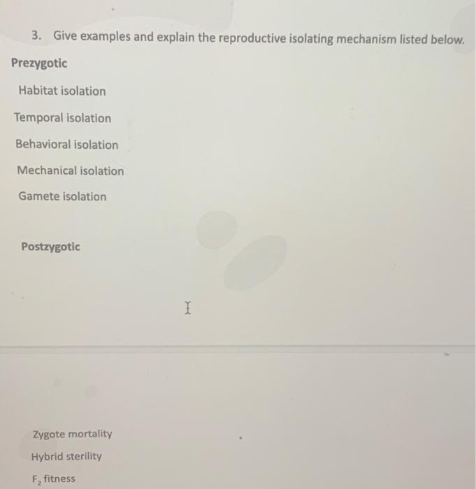 Solved 3. Give examples and explain the reproductive | Chegg.com