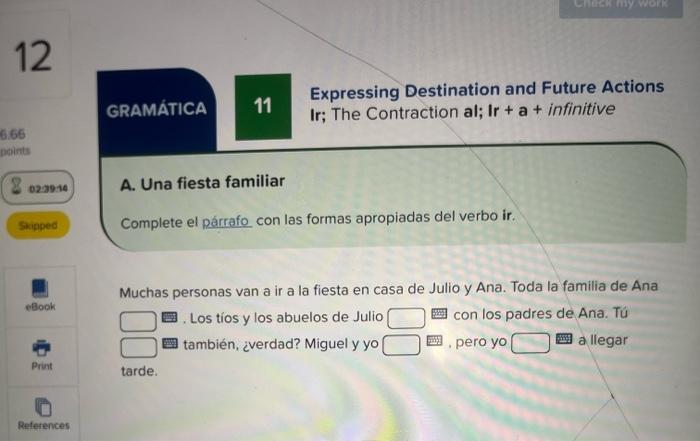 Expressing Destination and Future Actions Ir; The | Chegg.com