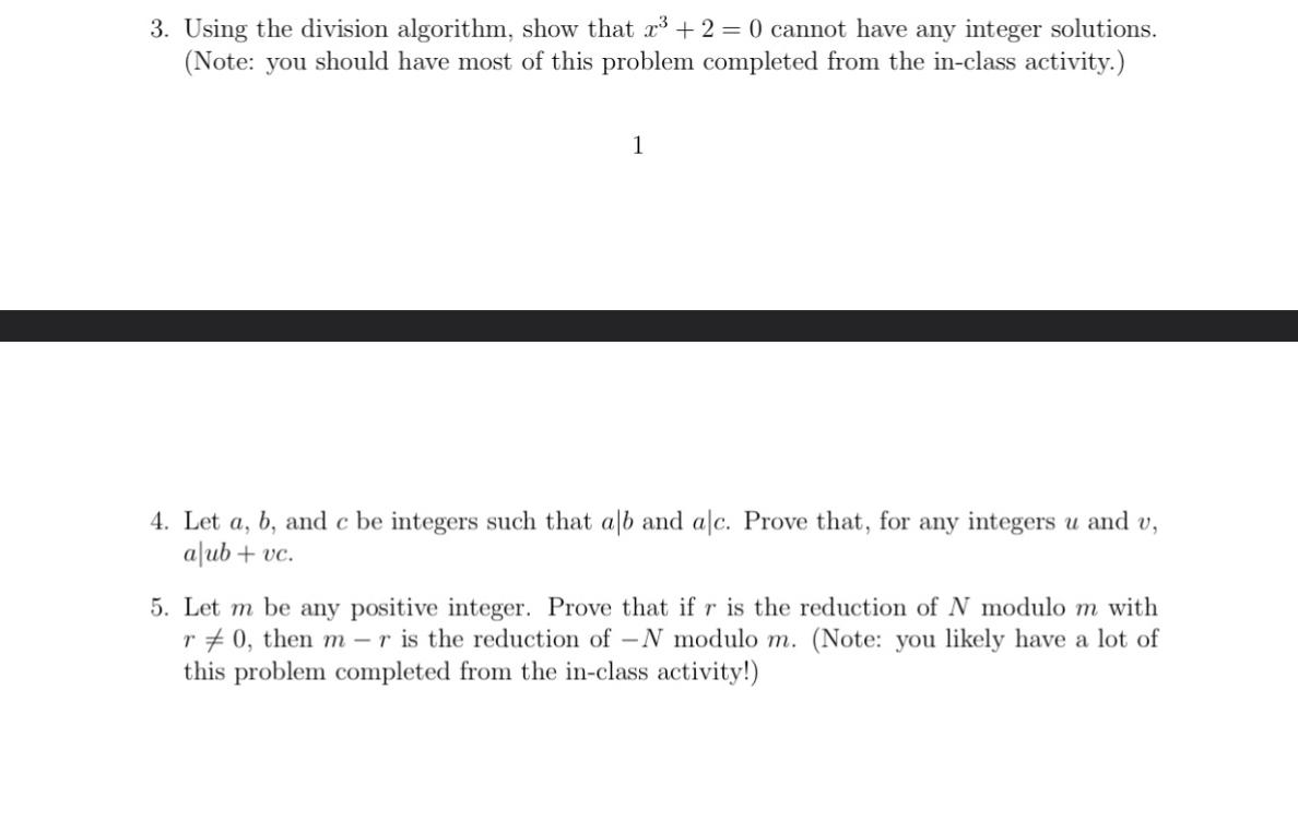 Solved Using the division algorithm, show that x^(3)+2=0 | Chegg.com
