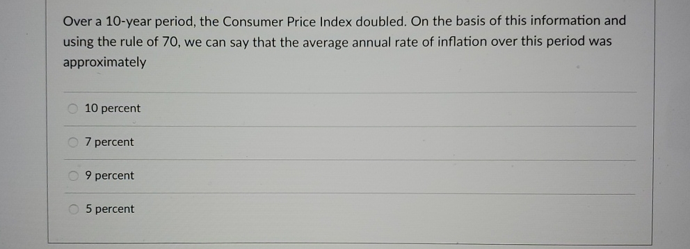 Solved Over a 10-year period, the Consumer Price Index | Chegg.com