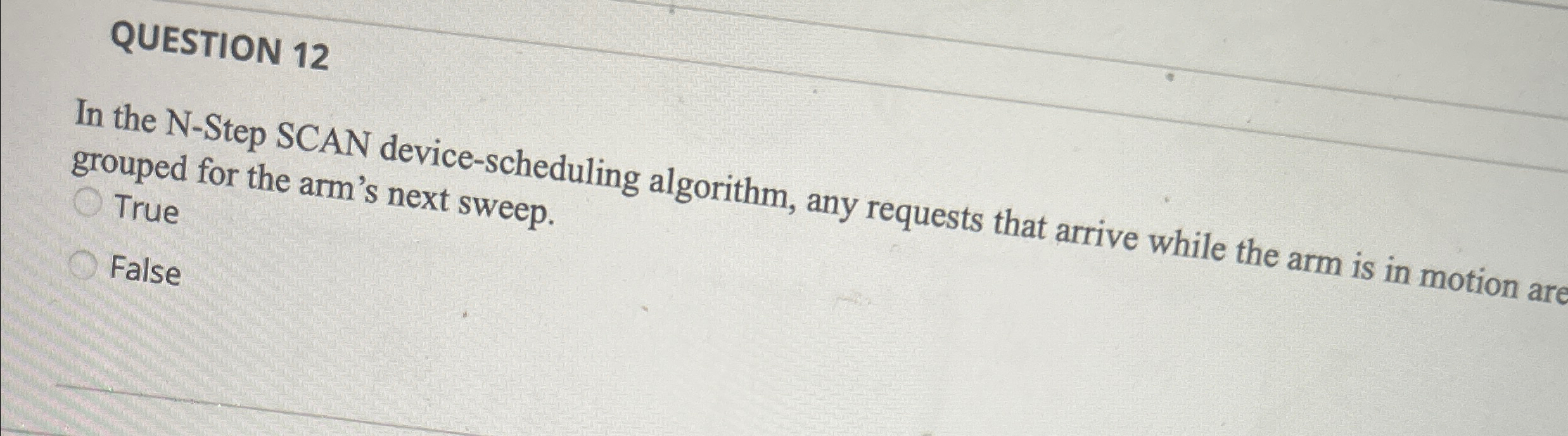 Solved Question 12in The N Step Scan Device Scheduling