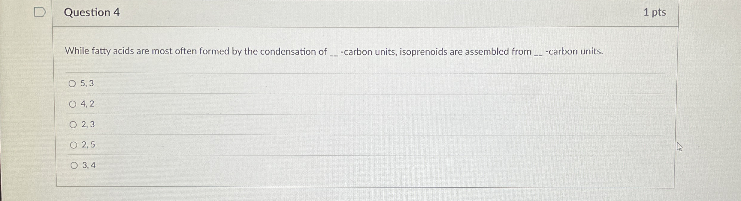 Solved Question 41 ﻿ptsWhile fatty acids are most often | Chegg.com
