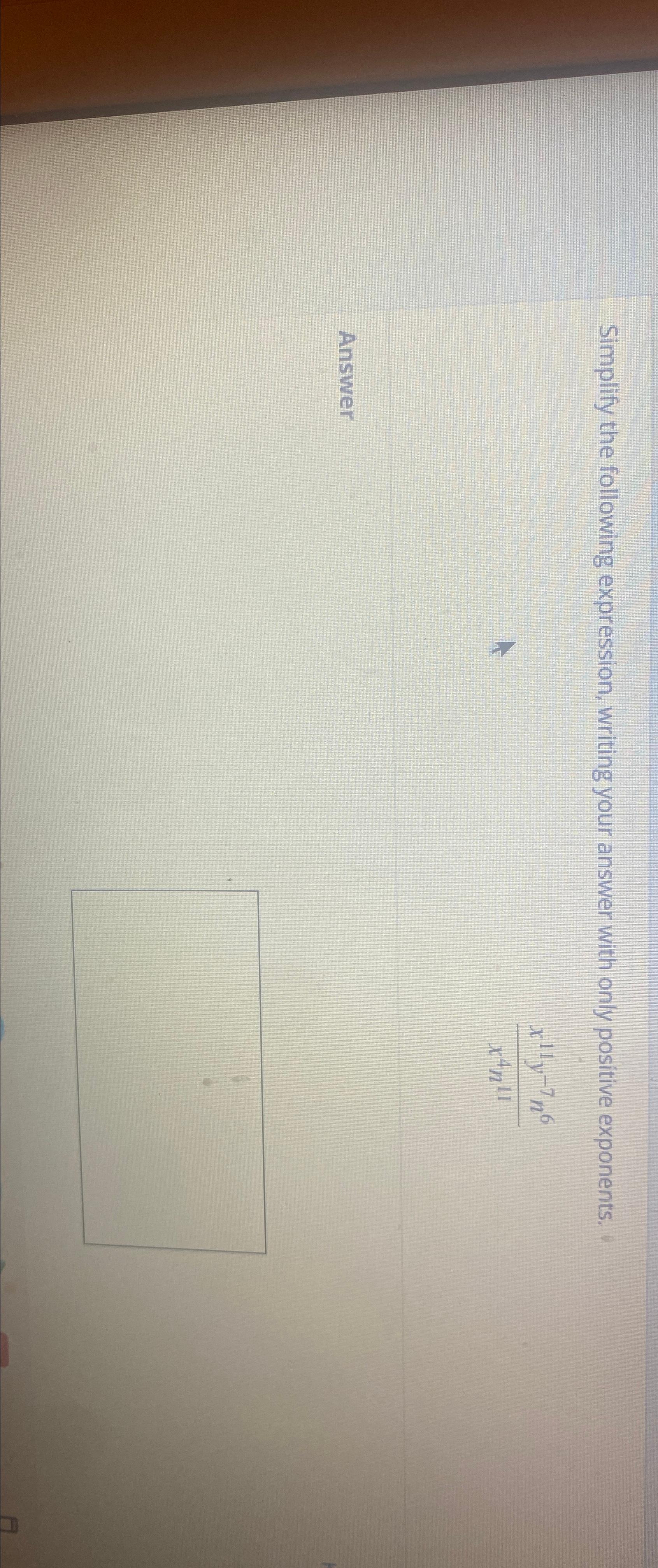 Solved Simplify the following expression, writing your | Chegg.com