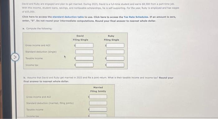 Solved 2023 Tax Rate SchedulesBasic Standard Deduction | Chegg.com