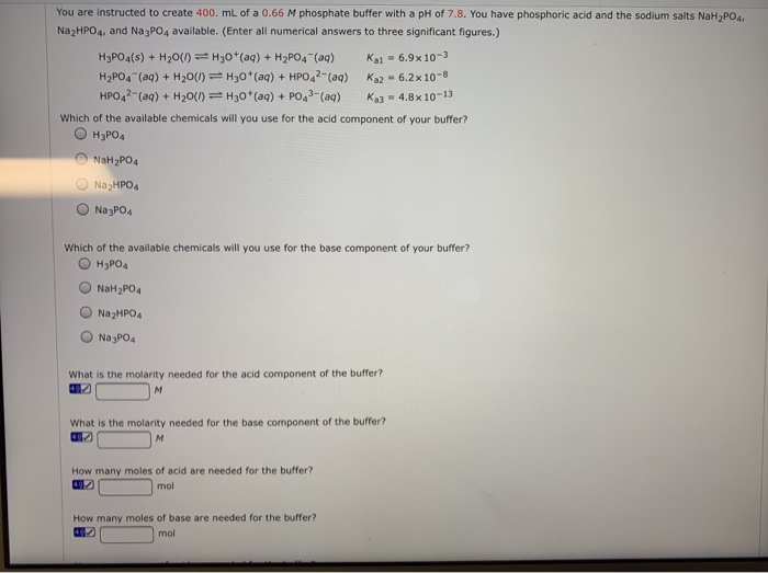 Solved You are instructed to create 400 ml of a 0.66 M | Chegg.com