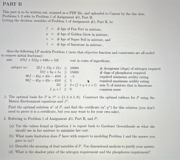 Solved Please help solve Part B, Q1 and 2 as in the second | Chegg.com Solved Please help solve Part B, Q1 and 2 as in the second | Chegg.com