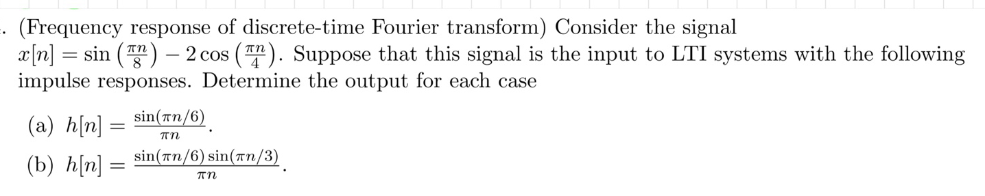 Solved (Frequency response of discrete-time Fourier | Chegg.com