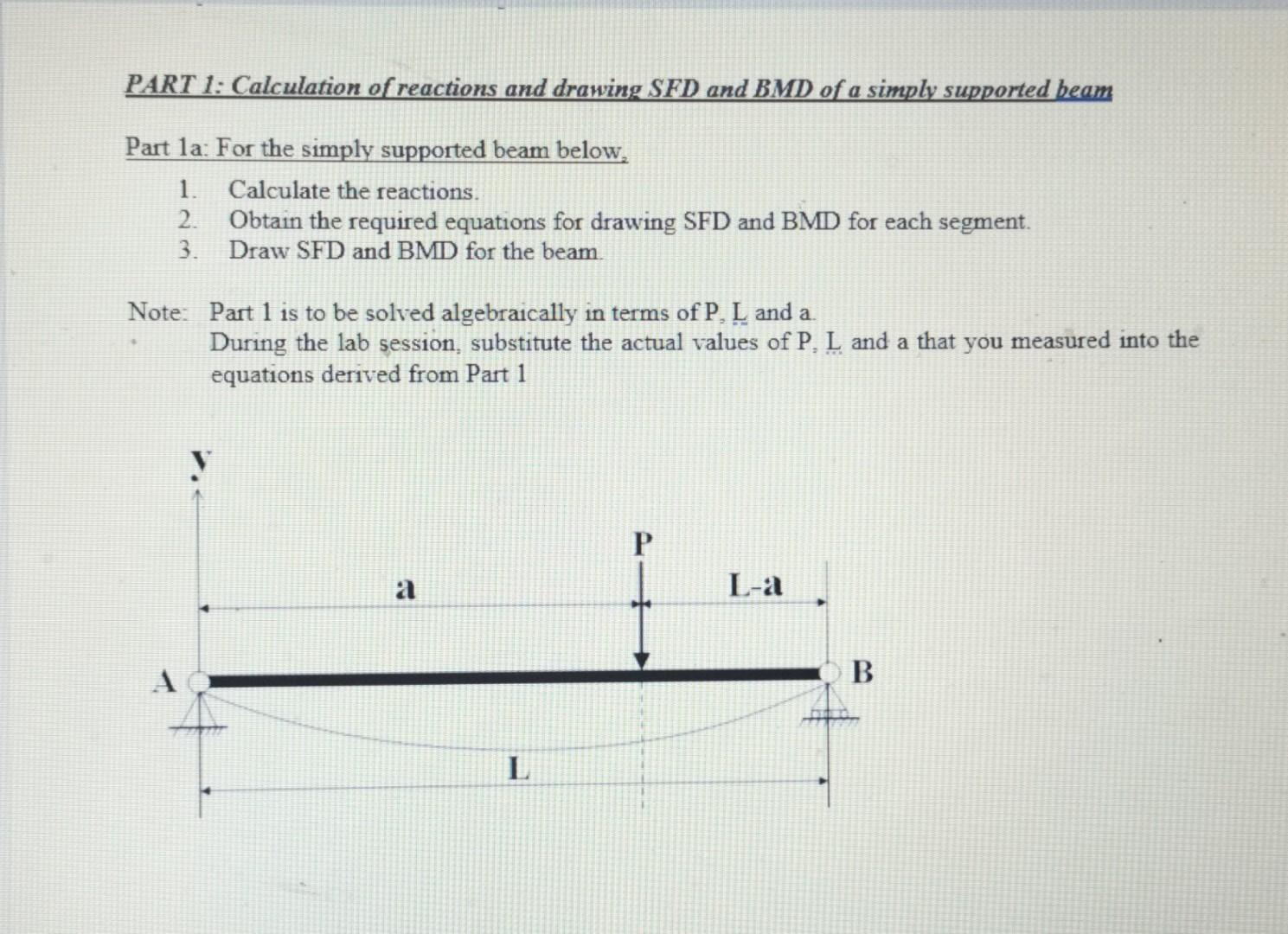 Solved PART 1: Calculation of reactions and drawing SFD and | Chegg.com