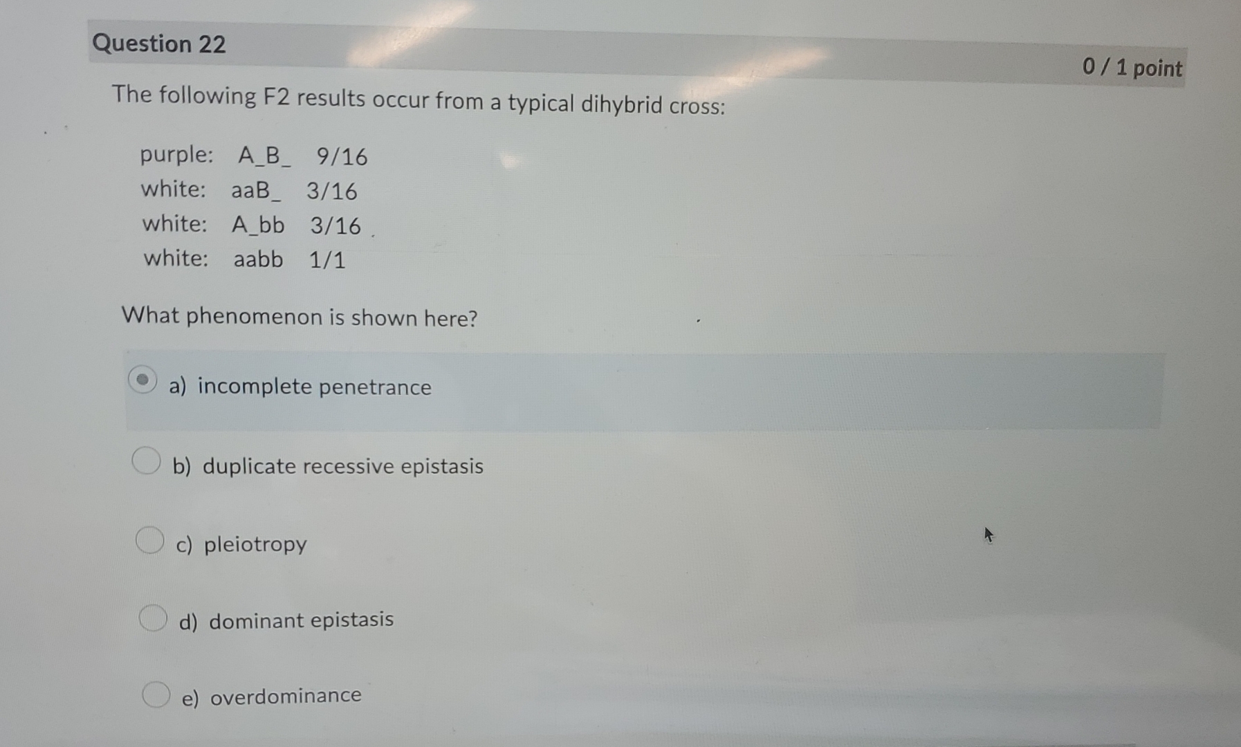 Solved Question 2201 pointThe following F2 results occur | Chegg.com Solved Question 2201 pointThe following F2 results occur | Chegg.com