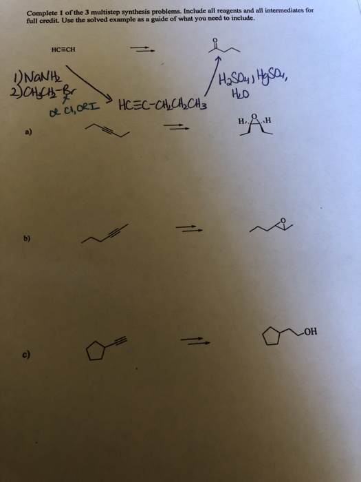 Solved Complete 1 of the 3 multistep synthesis problems. | Chegg.com