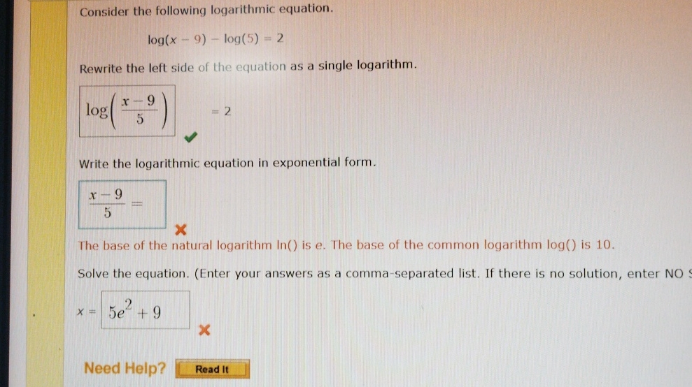 Solved Consider the following logarithmic | Chegg.com