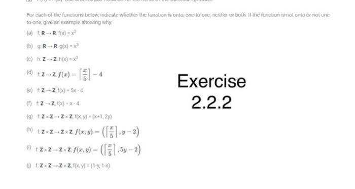 Solved [5] Determining if a function is one-to-one or onto. | Chegg.com