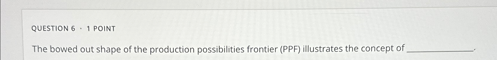 Solved QUESTION 6 - 1 ﻿POINTThe bowed out shape of the | Chegg.com