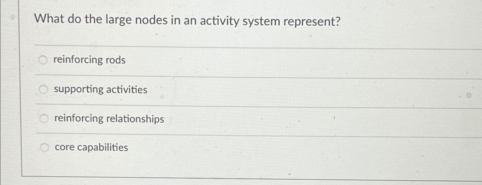 Solved What do the large nodes in an activity system | Chegg.com