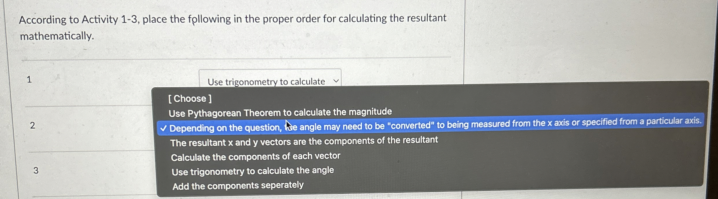 Solved place the following in the proper order for | Chegg.com