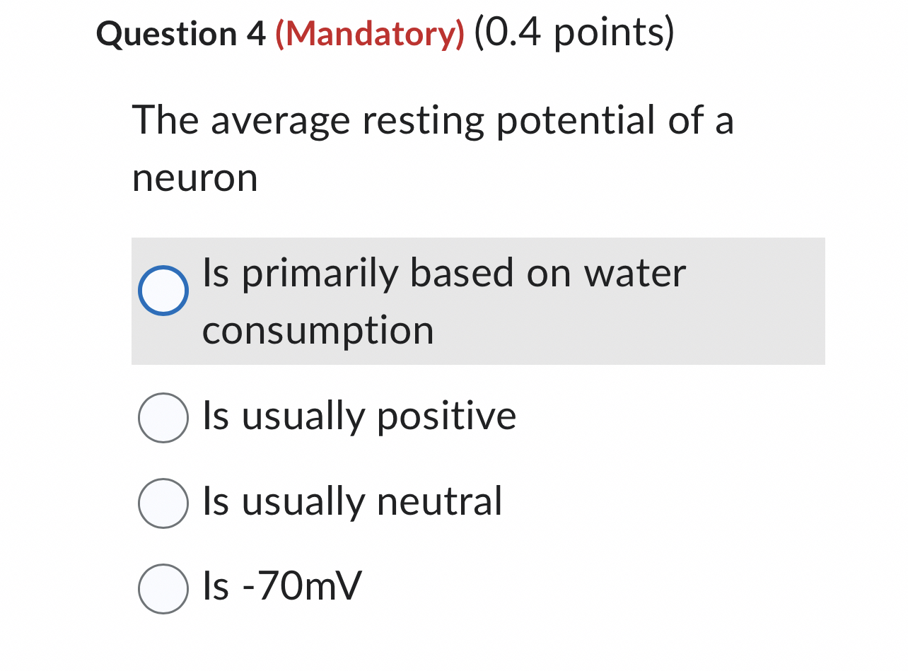 Solved Question 4 (Mandatory) (0.4 ﻿points)The average | Chegg.com