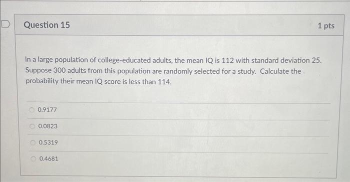 Solved In a large population of college-educated adults, the | Chegg.com