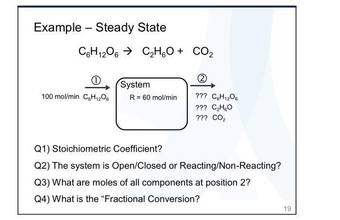 Solved Q1) Stoichiometric Coefficient? Q2) The system is | Chegg.com