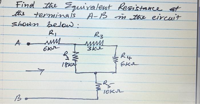 Solved Find the Equivalent Resistance at the terminals A-B | Chegg.com