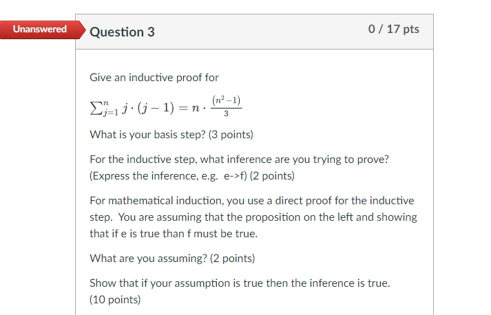 Solved Question 3Give an inductive proof | Chegg.com